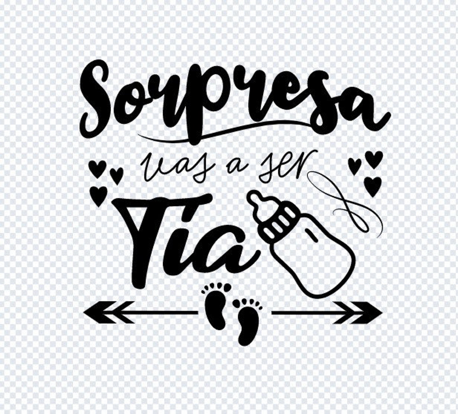 Sorpresa Vas a Ser Tia Svg Digital Downland Baby Announcement in ...