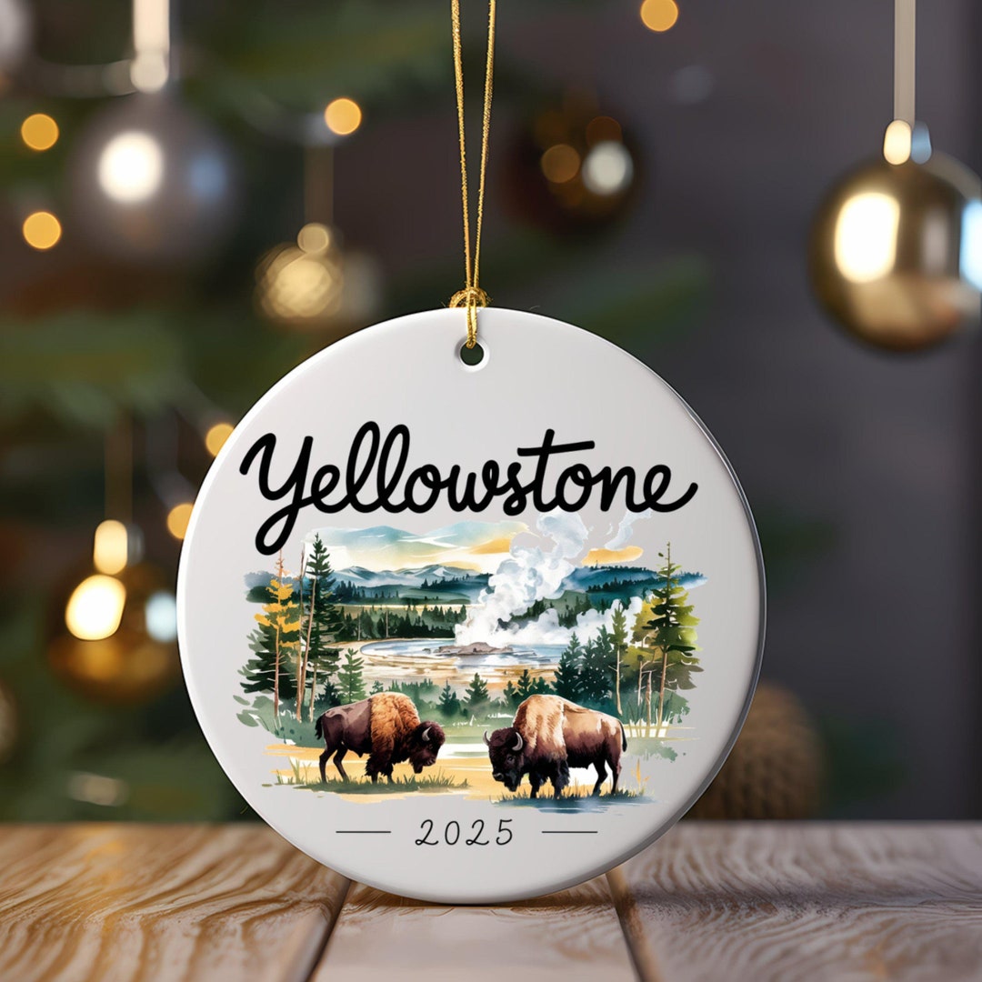 Yellowstone Ornament Family Vacation Scenic Wildlife Bison Christmas ...