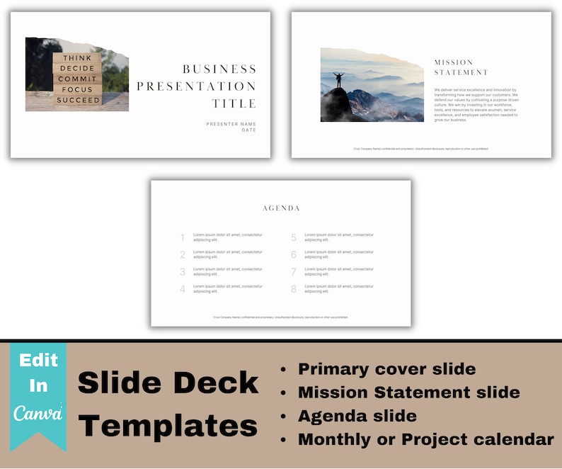 20-slide Business Presentation Template | Minimal, Modern, Clean Design ...