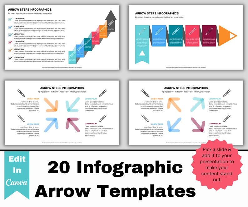 20 Arrow Infographic Templates | Modern, Minimal Presentation Graphics ...