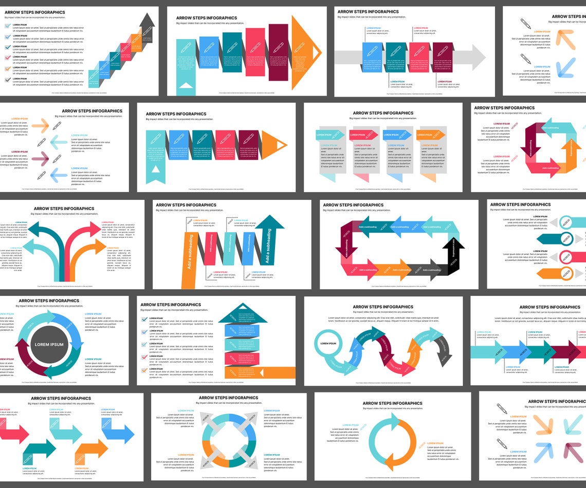 20 Arrow Infographic Templates | Modern, Minimal Presentation Graphics ...