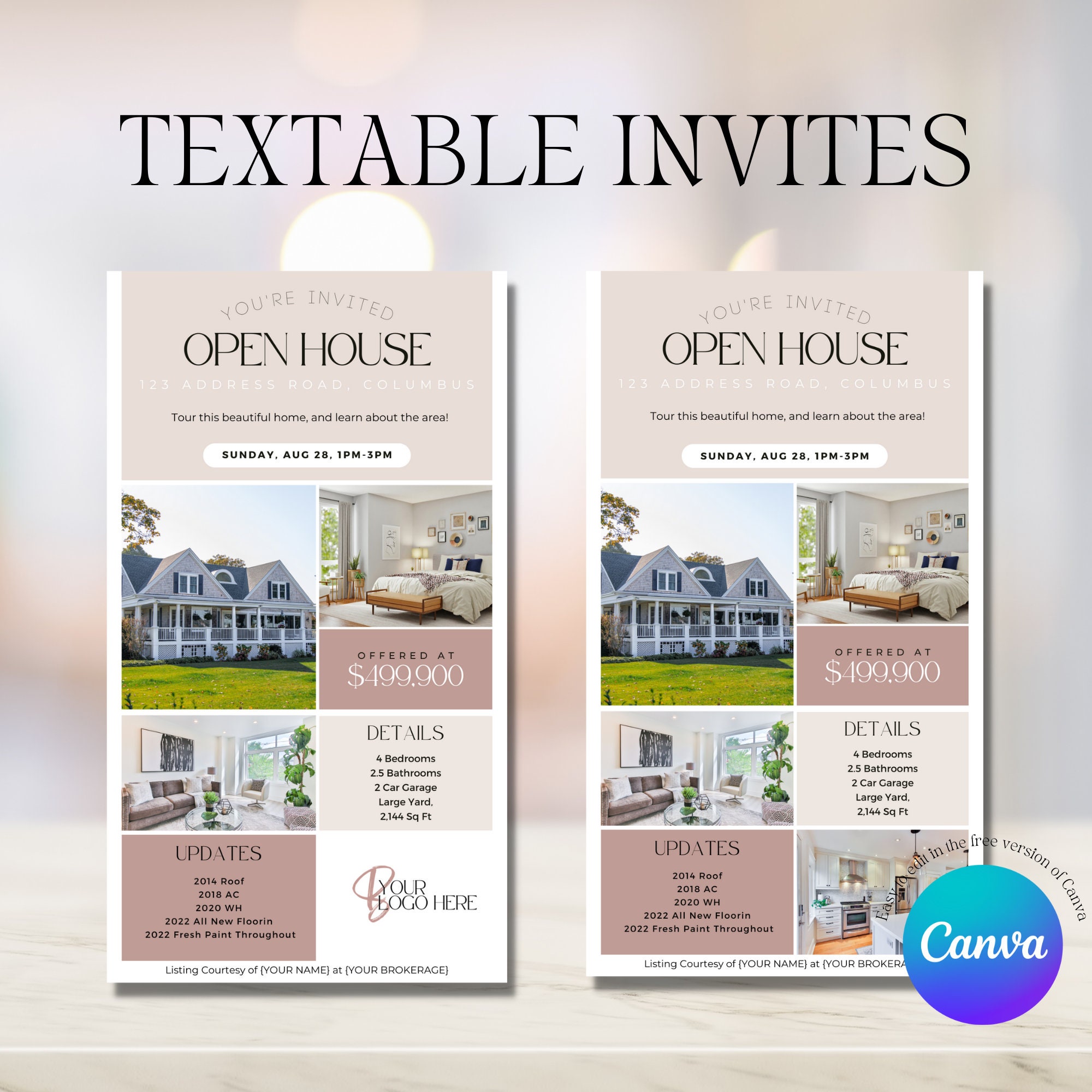 Open House Textable Invites Template - Etsy