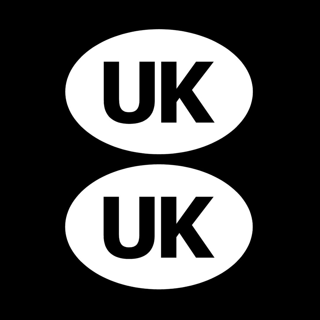 2x UK Oval Rear Car Sticker Euro Car, Van, Lorry, Vinyl, GB, Decal ...