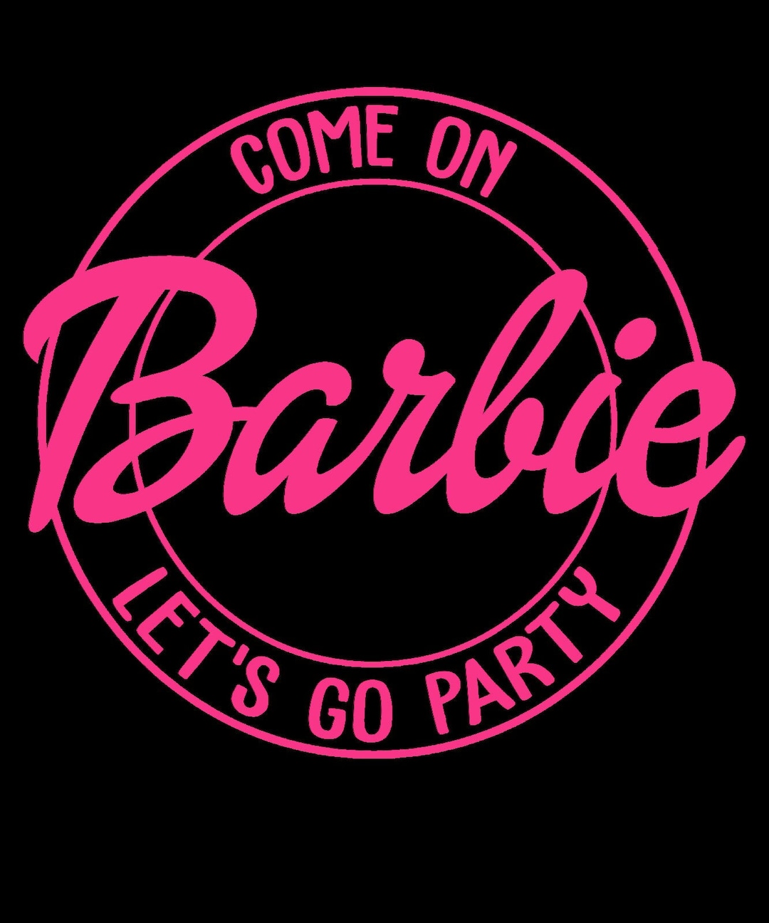 Hot Pink Barbie Lets Go Party Decal - Etsy