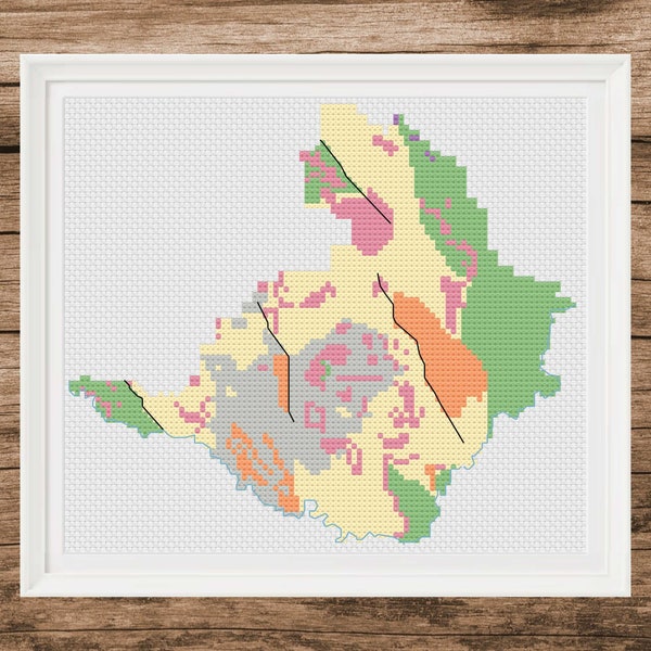 Geologic Map Cross Stitch - Etsy
