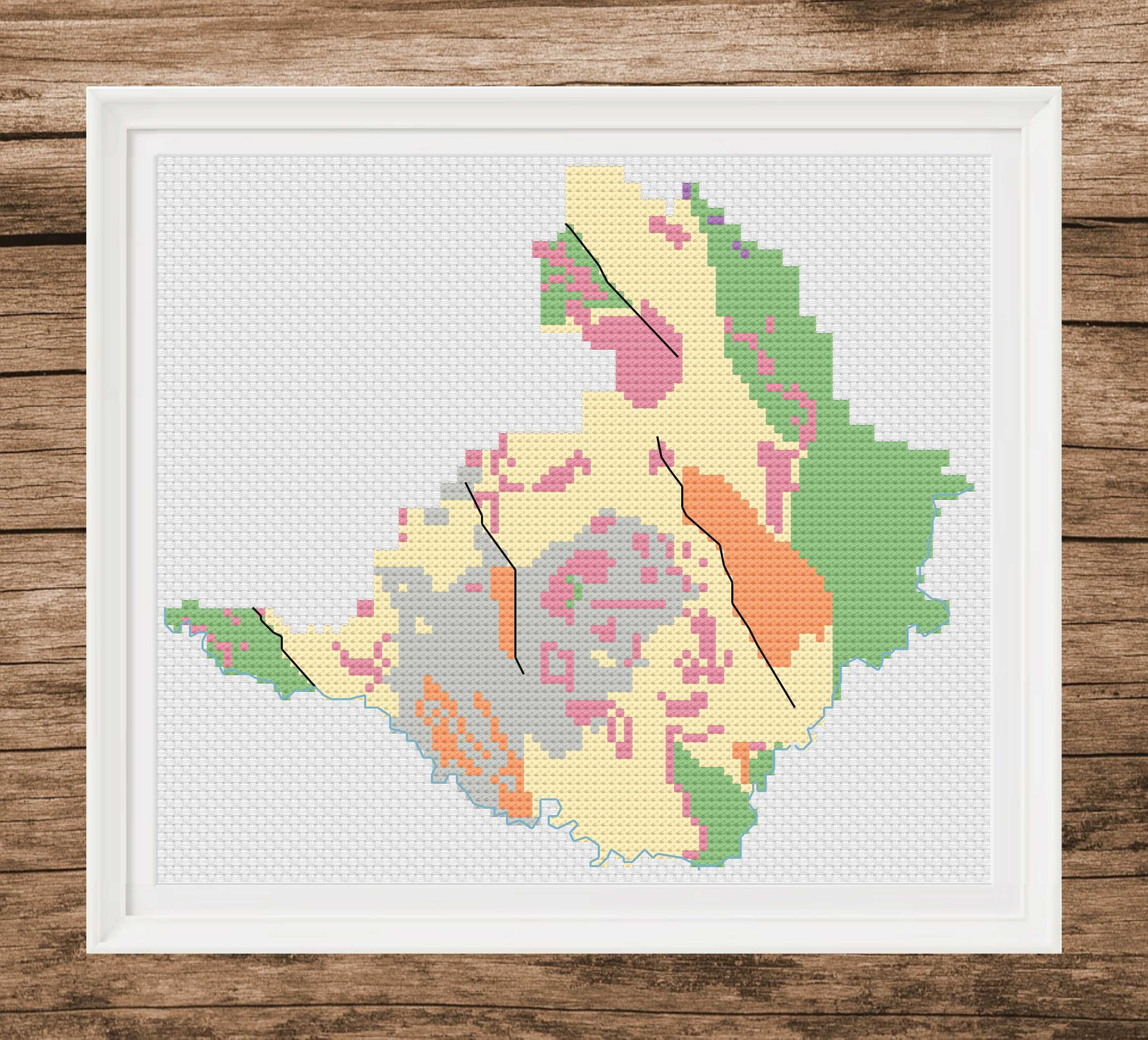 Big Bend National Park Geologic Map Cross Stitch Pattern - Etsy