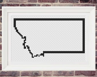 Montana State Map Cross Stitch Pattern, Someone in Montana Loves Me ...