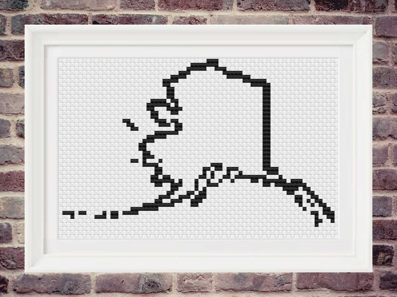 Alaska State Outline Cross Stitch Pattern - Etsy