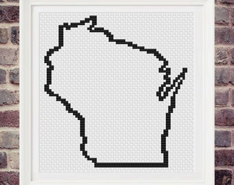 Wisconsin State Shape Mandala Zentangle Counted Cross Stitch Pattern ...