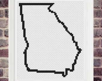 State of Georgia Geometric Cross Stitch Pattern - Etsy