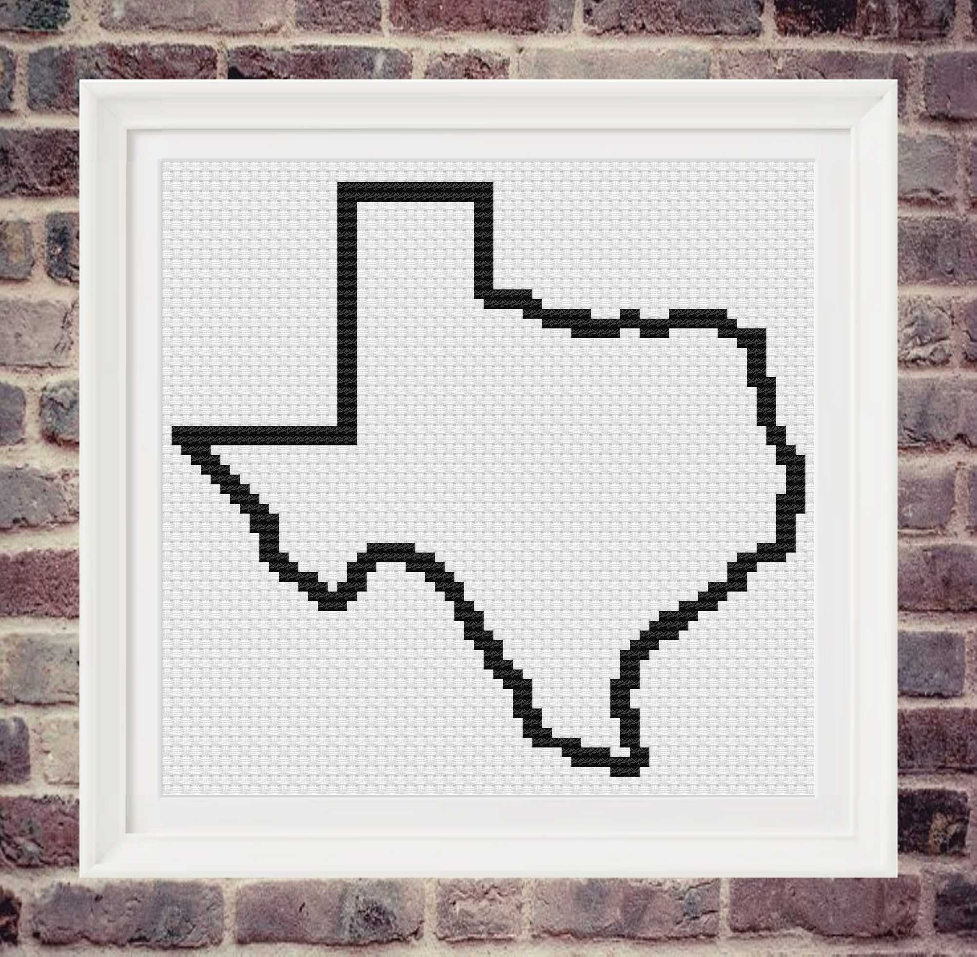 Texas State Outline Cross Stitch Pattern - Etsy