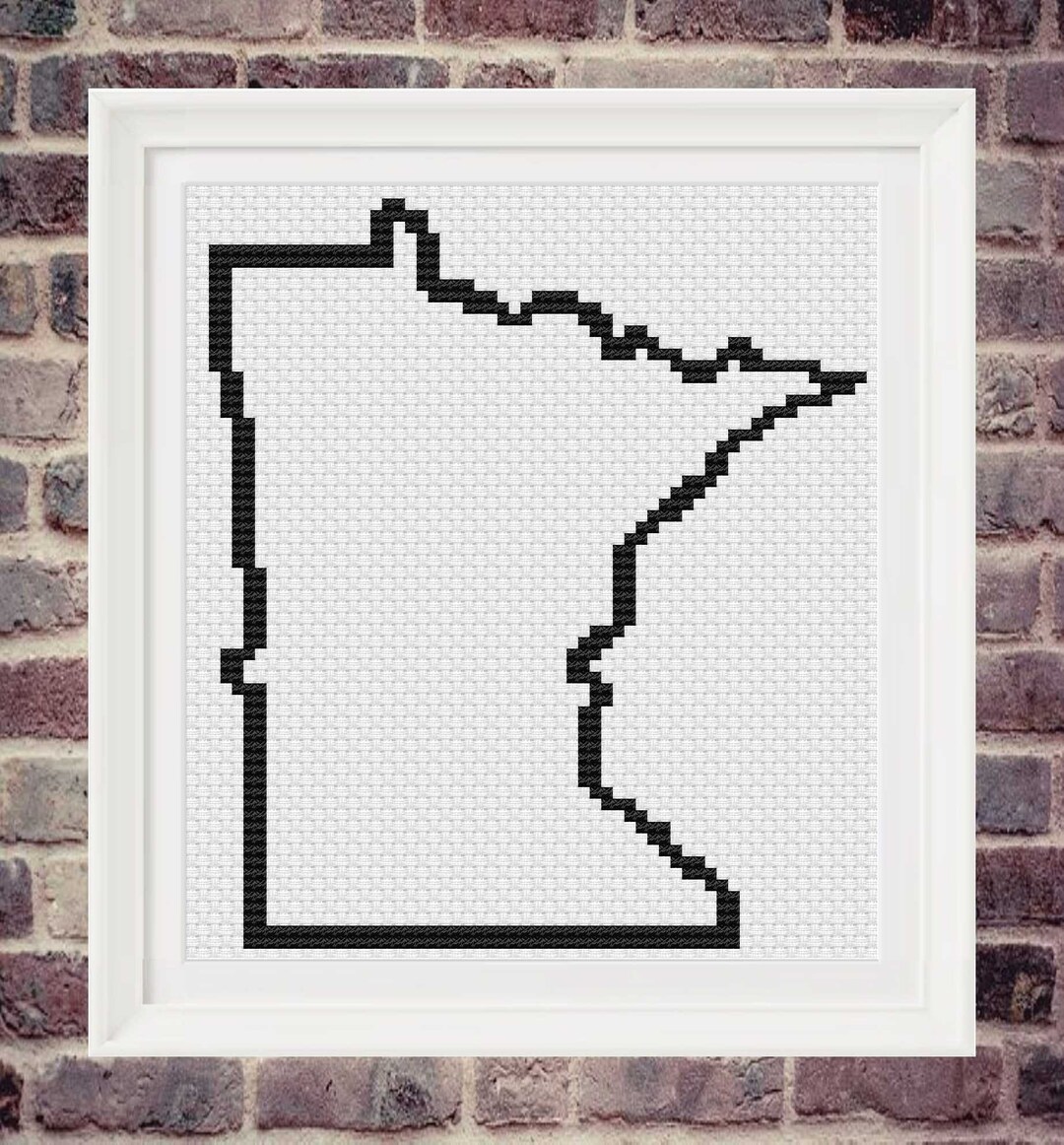 Minnesota State Outline Cross Stitch Pattern - Etsy