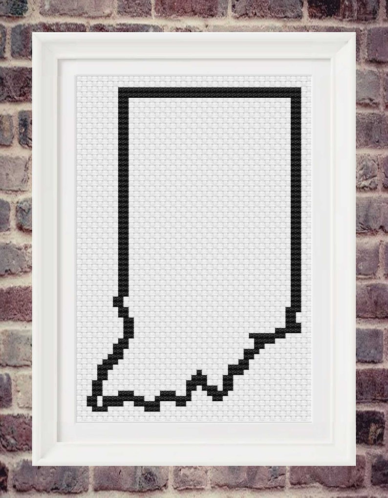 Indiana State Outline Cross Stitch Pattern - Etsy