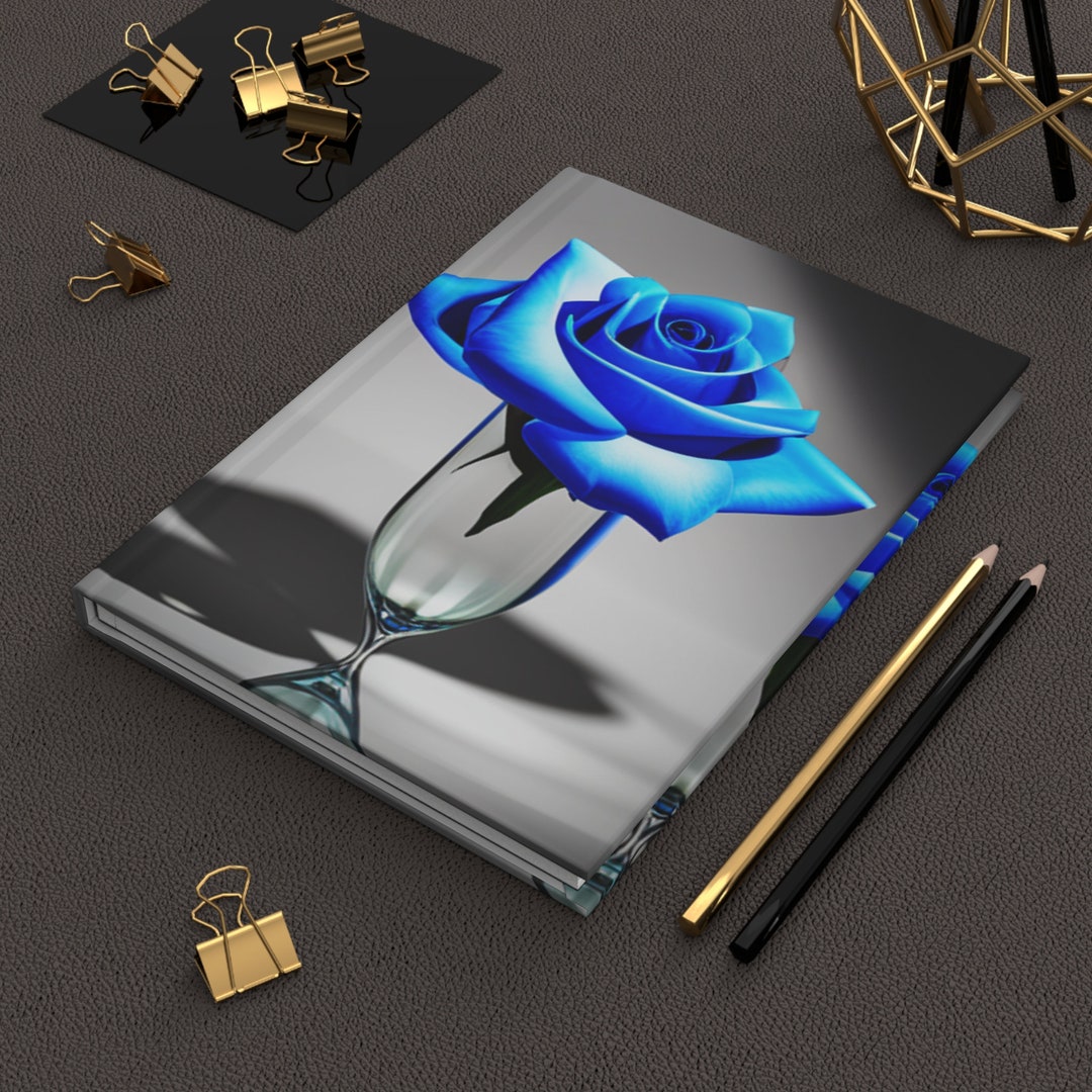 Blue Rose Hardcover Journal Matte - Etsy