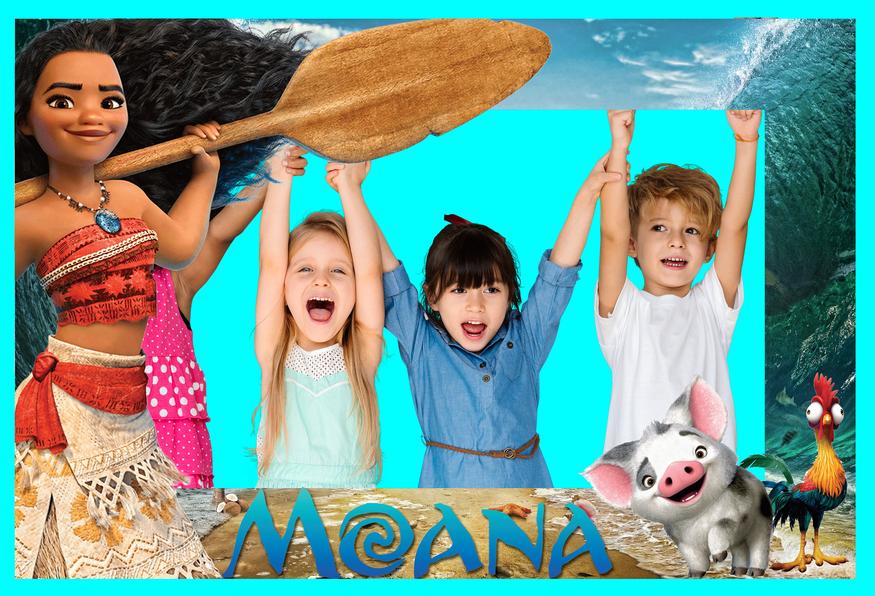 Digital Selfie Frame Moana. Moana Style Photo Prop. Selfie Frame ...