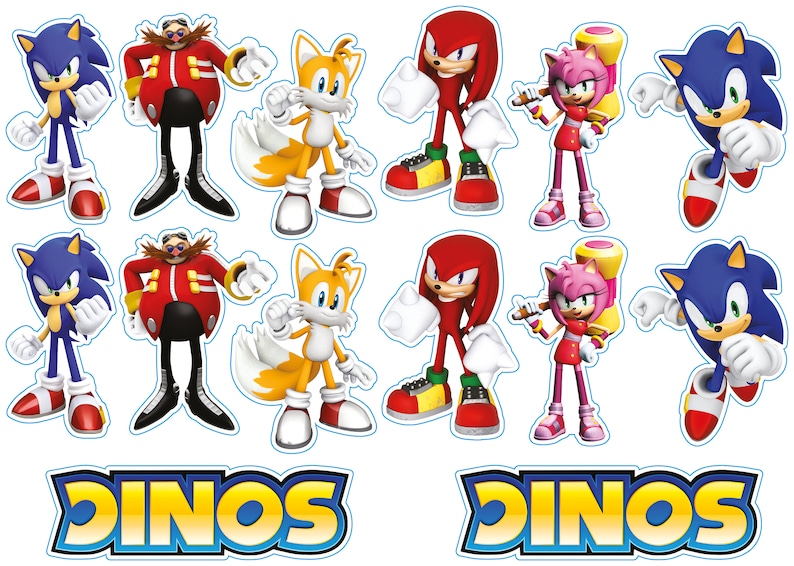 Printable Sonic Cake Topper, Digital File to Print, Labels to Print ...