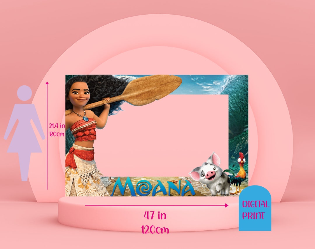 Digital Selfie Frame Moana. Moana Style Photo Prop. Selfie Frame ...