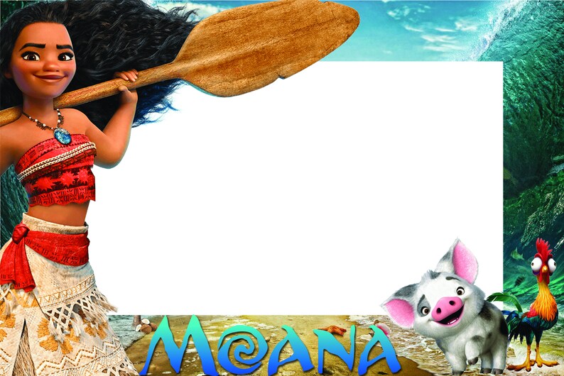 Digital Selfie Frame Moana. Moana Style Photo Prop. Selfie Frame ...