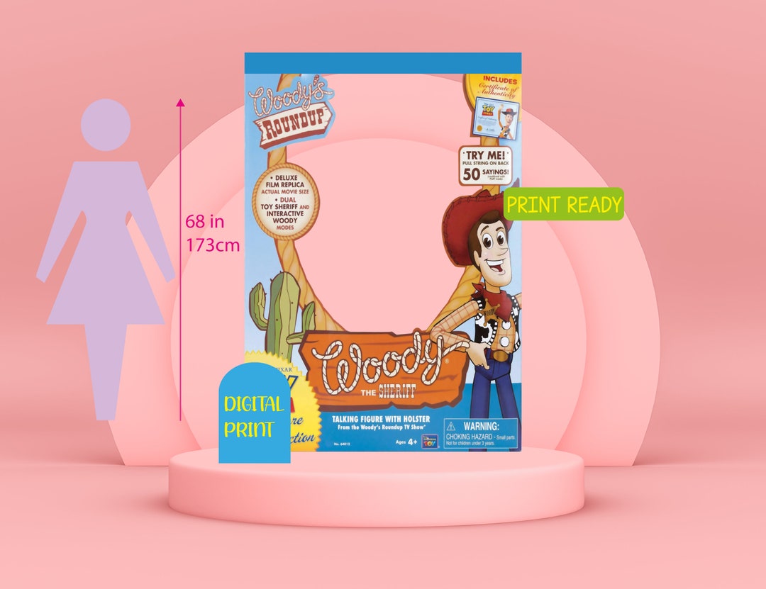 Toys Story Photo Booth, Digital Woody Selfie Frame, Cowboy Party, Woody ...