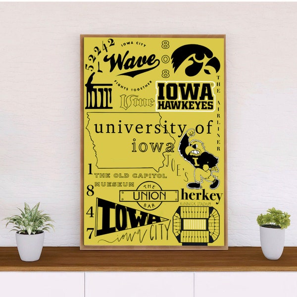 University of Iowa Poster - Etsy