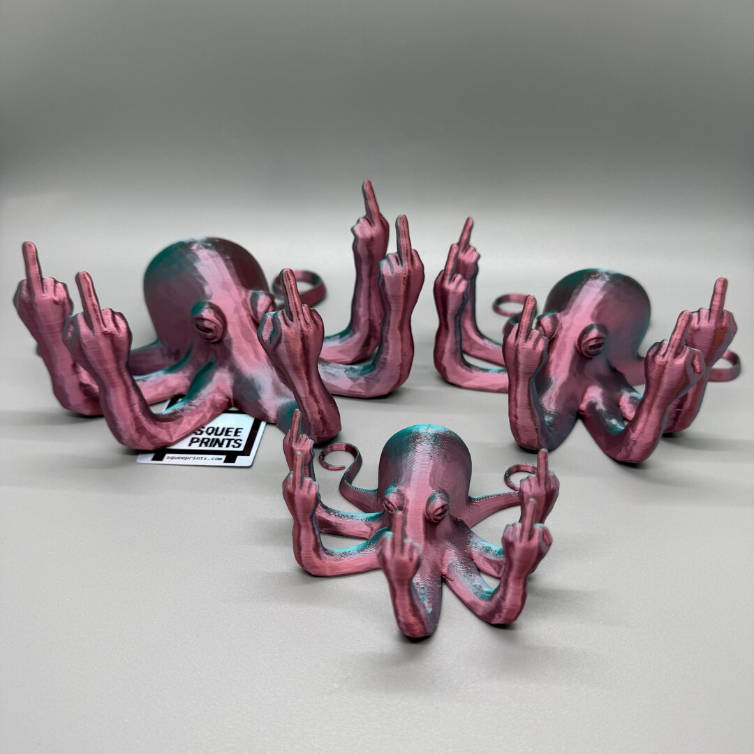 Middle Finger Octopus | Prank Gift | Desk Companion | 3D Printed - Etsy