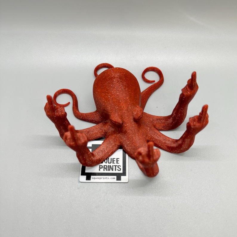 Middle Finger Octopus | Prank Gift | Desk Companion | 3D Printed - Etsy