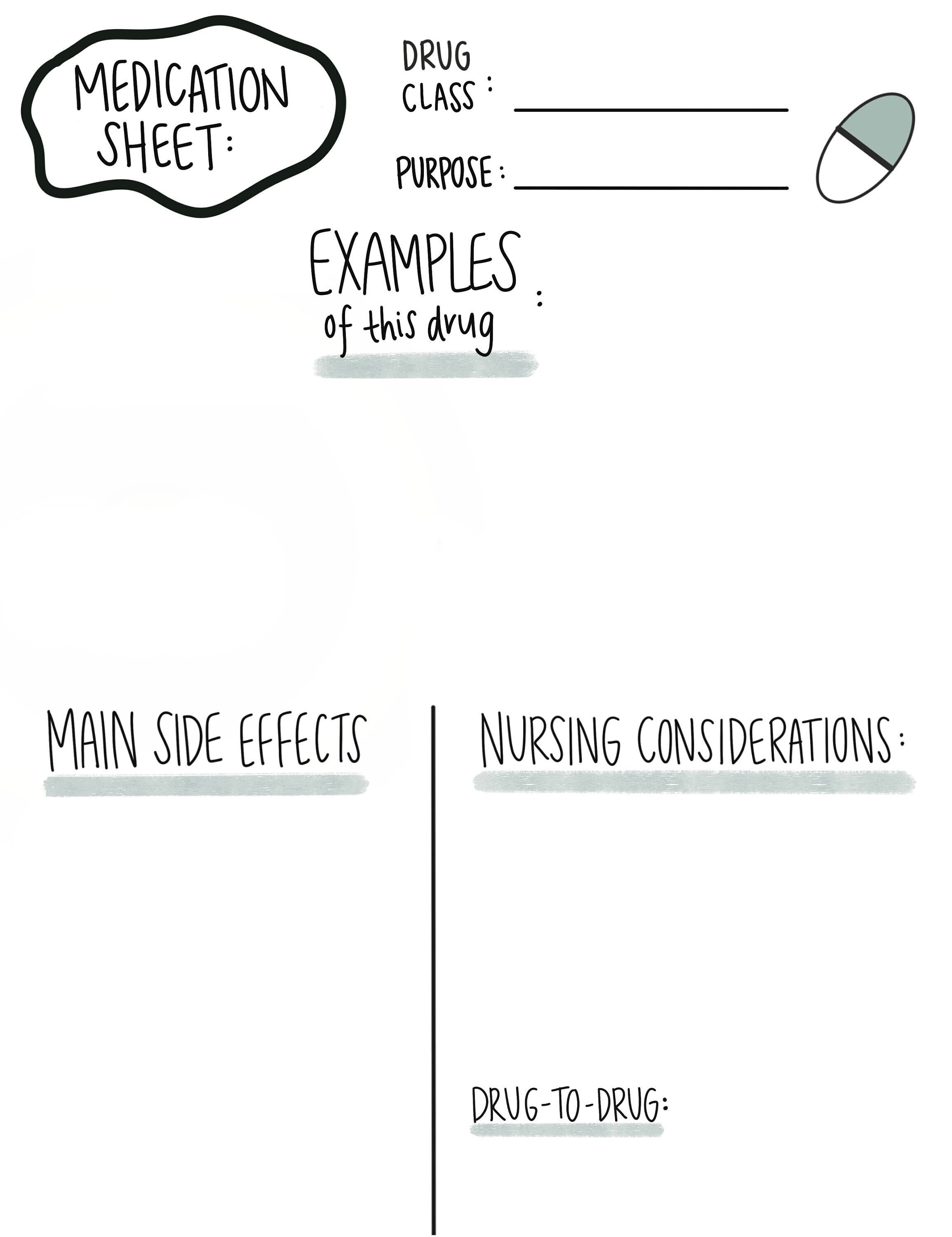 Medications Pharmacology Template: Nursing School - Etsy
