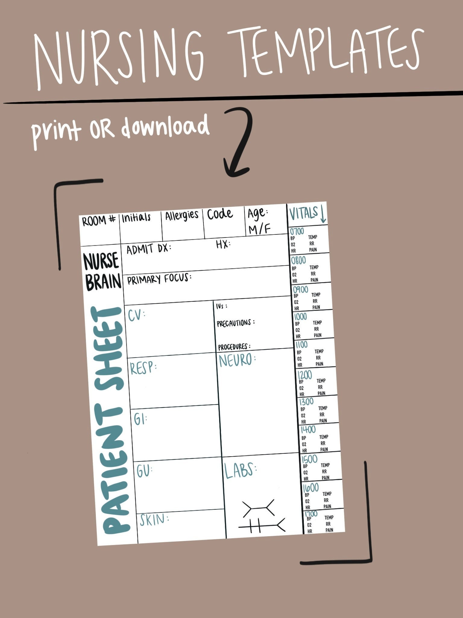 Nurse Brain Report Sheet - Etsy