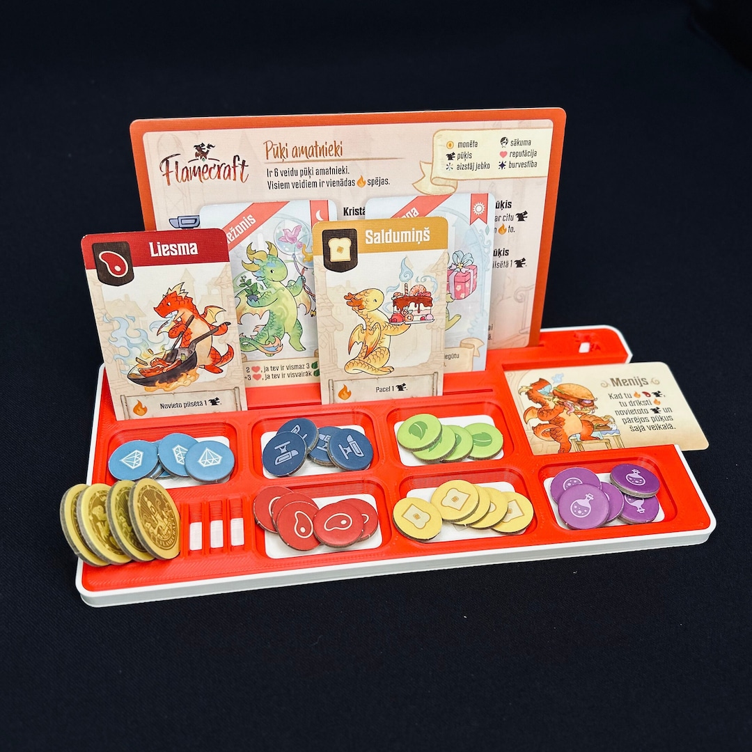Flamecraft Player Board, 3d-printed Dashboard for Board Game, Tabletop ...