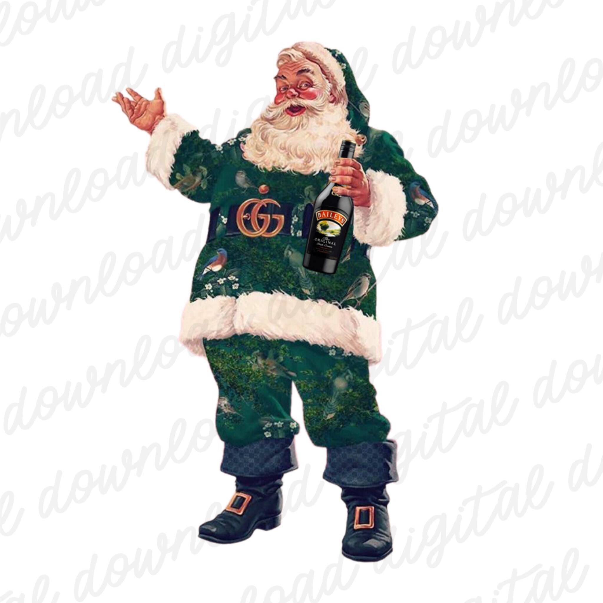 Boujee Santa Baileys Christmas PNG Sublimation Digital Download - Etsy