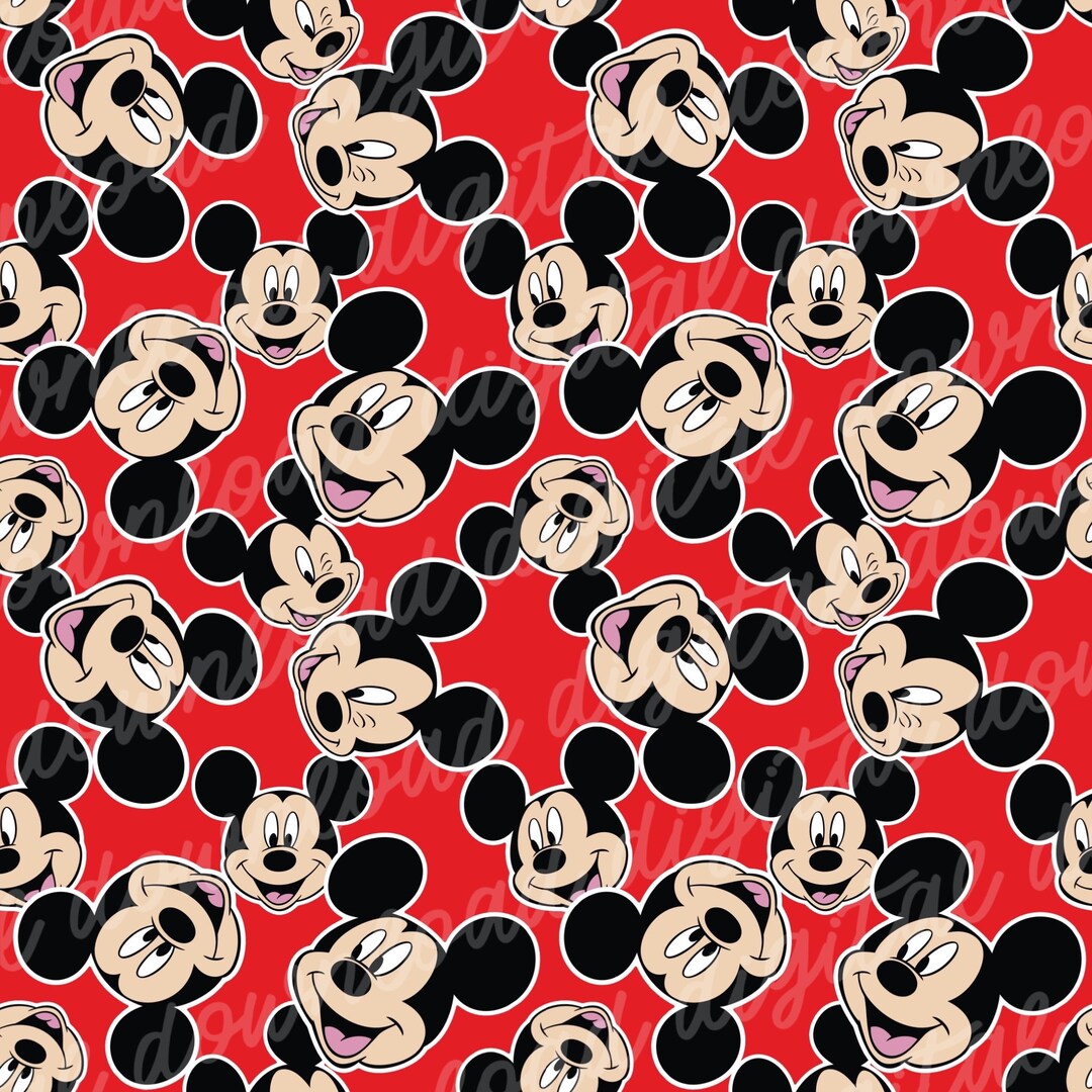 Magical Mouse Seamless Repeating Pattern - Red - Etsy