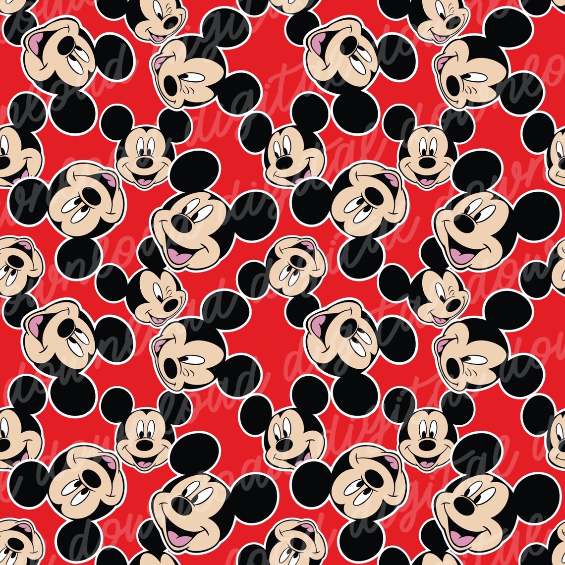 Magical Mouse Seamless Repeating Pattern Red - Etsy