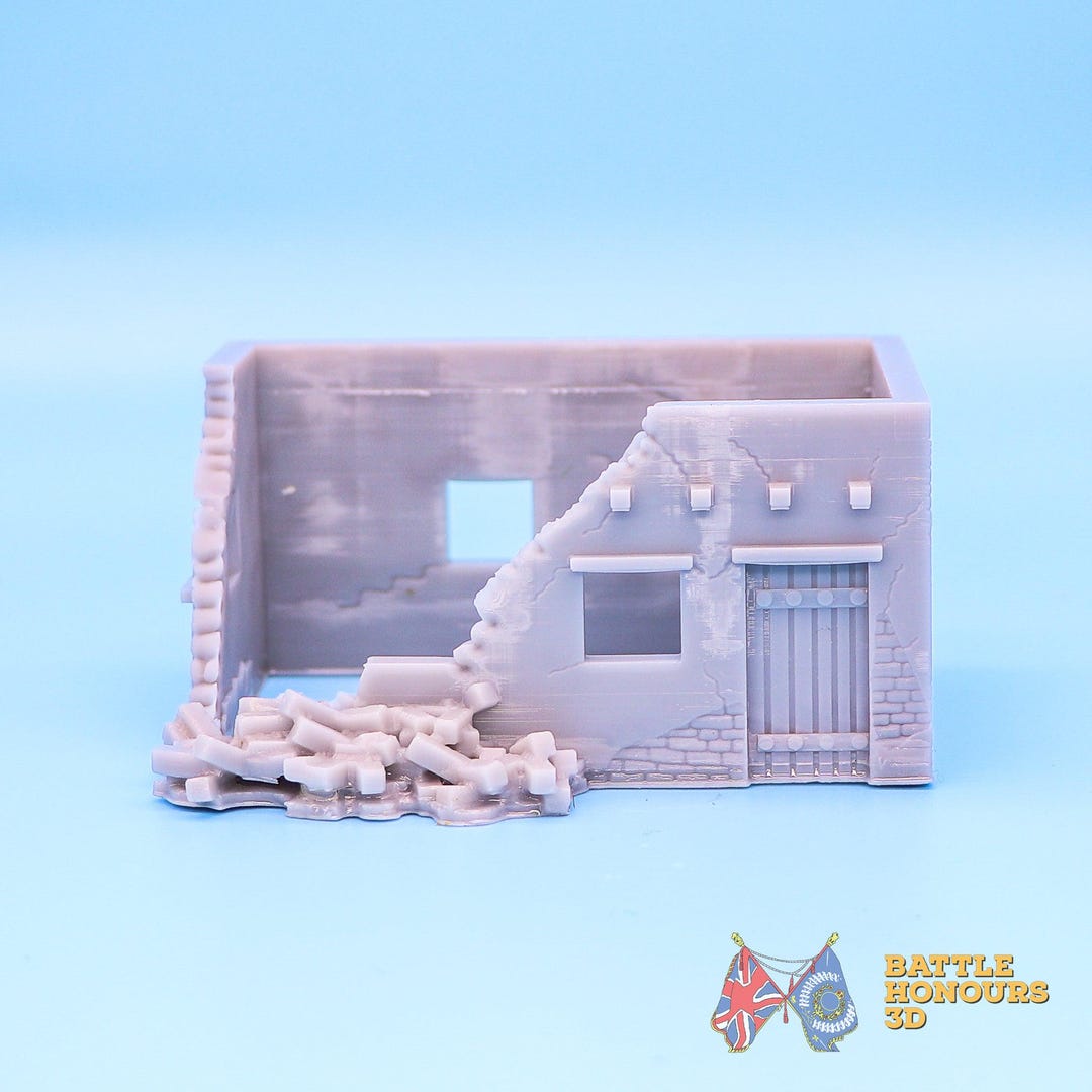 One Story Building 2 Damaged - 3D Prints for Wargaming, Dioramas ...