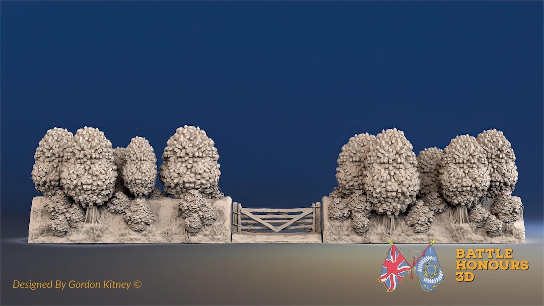Hedgerow Gate Terrain Set - Thick bush (bocage, normandy) (WW2) - 3D ...