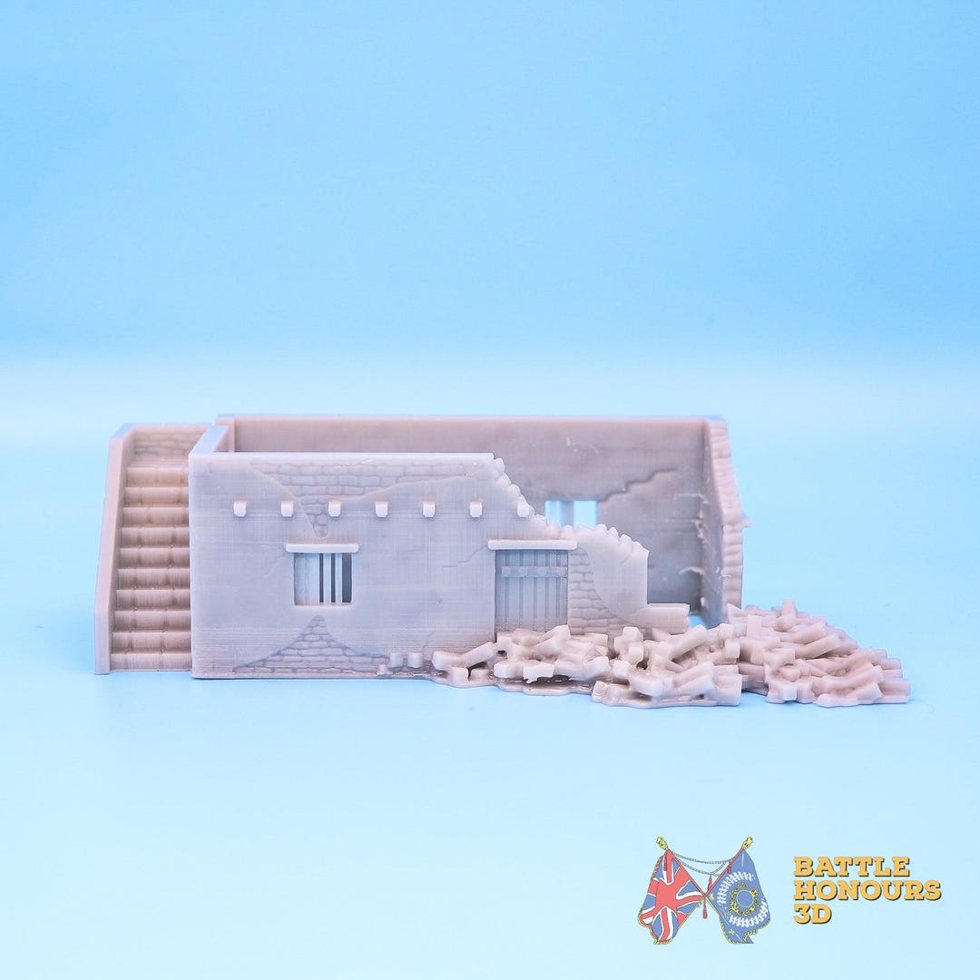One Story Building 3 Damaged - 3D Prints for Wargaming, Dioramas ...