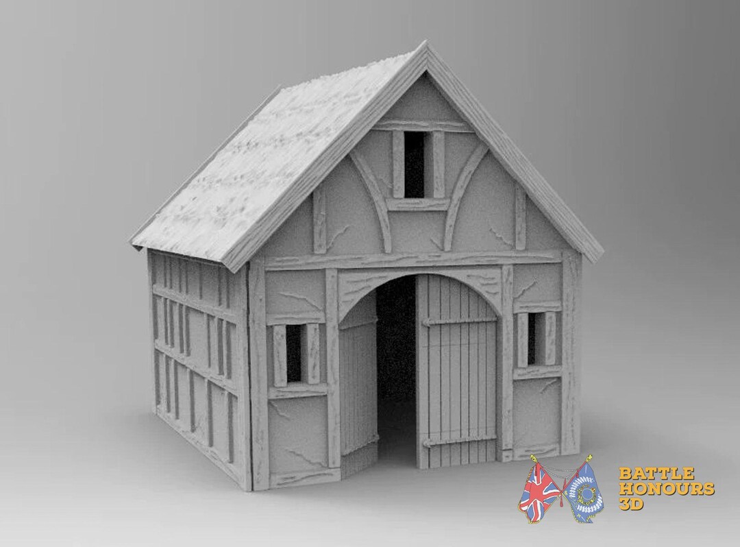 Medieval Barn - High-detail 3D Prints for Wargaming, Dioramas ...
