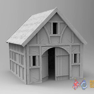 Medieval Barn - High-detail 3D Prints for Wargaming, Dioramas ...