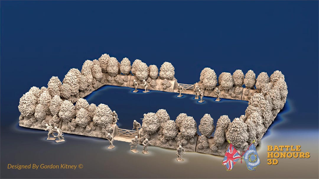 Hedgerow Rectangular Enclosure Terrain - Thick Bush (bocage, normandy ...