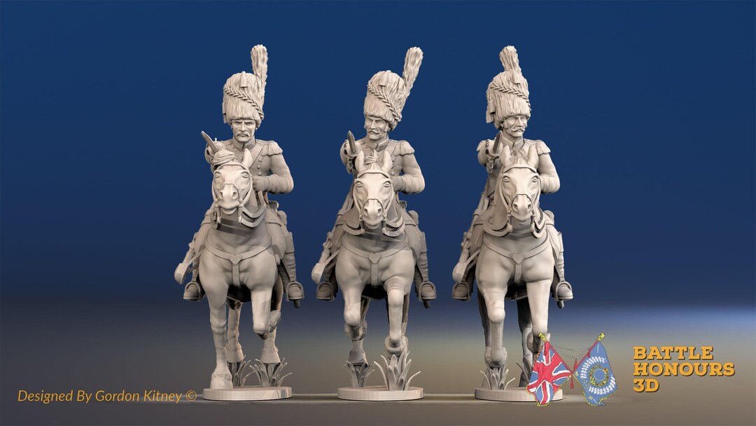 French Elite Company Dragoon Bearskin Galloping - High-detail 3D Prints ...
