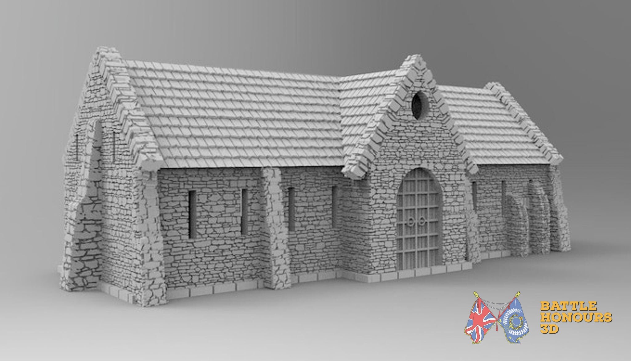 Medieval Tithe Barn 6mm, 10mm, 15mm, 20mm, 25mm, 28mm wargames ...