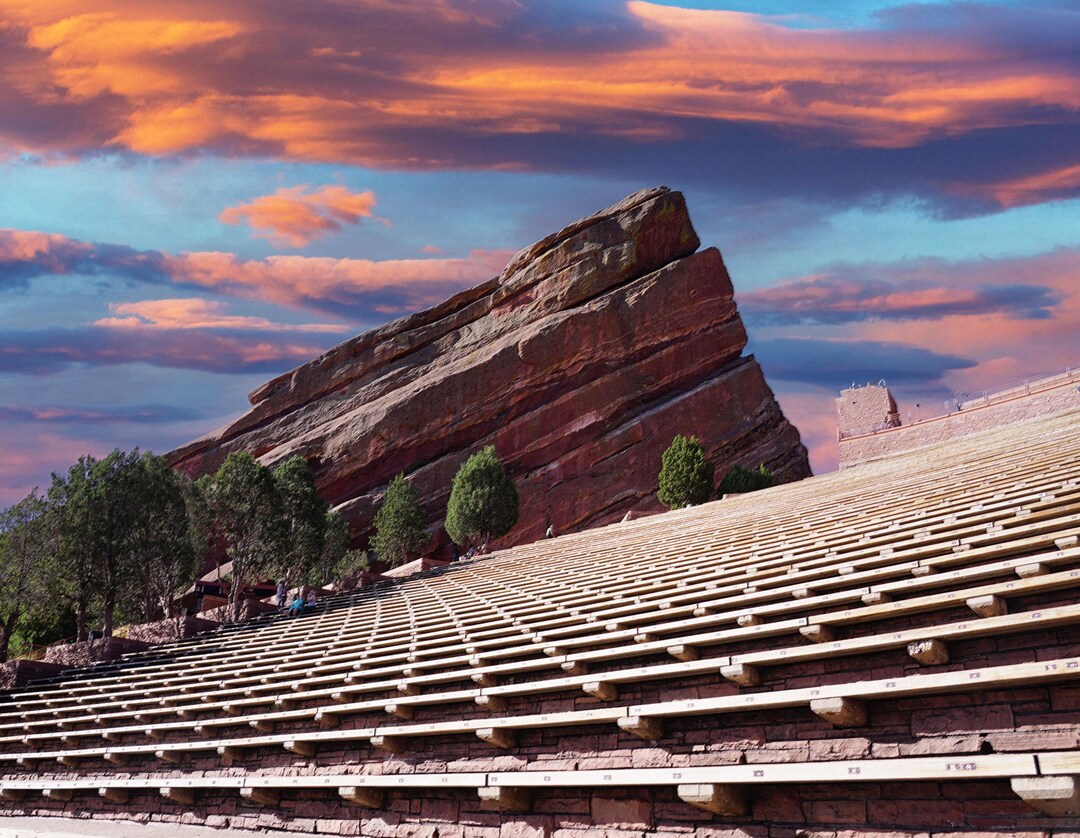 Buy Red Rocks Amphitheatre Sunset Print, Morrison,colorado Concert ...