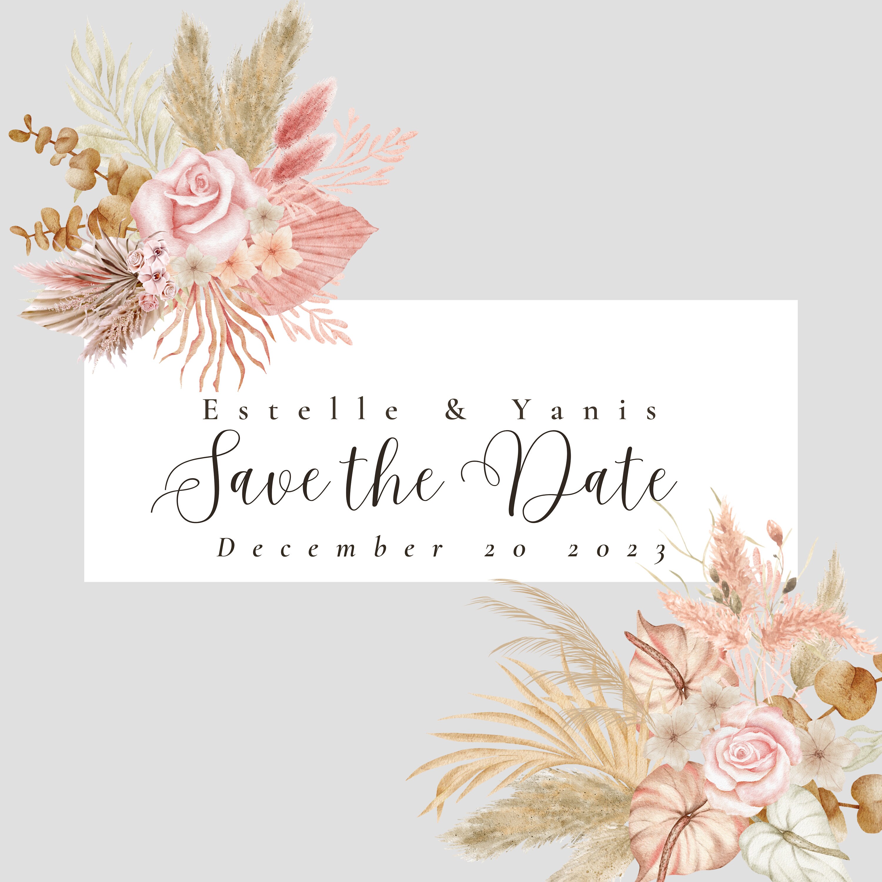 21 PNG Boho Flowers Clip Art, Boho Roses Bouquet Elegant, Watercolor ...