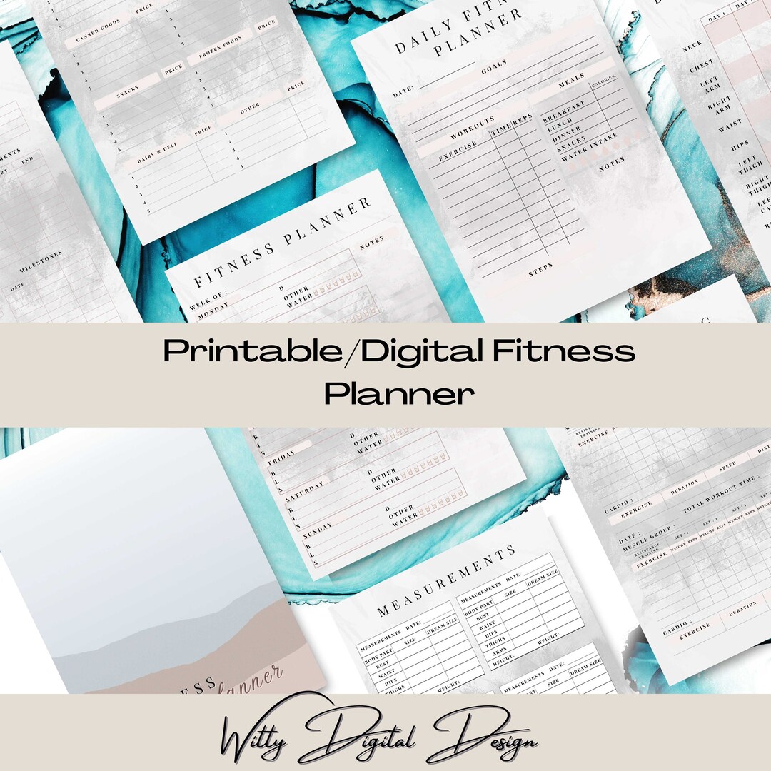 Printable Fitness Planner | Digital Weight Loss Planner | Fitness ...