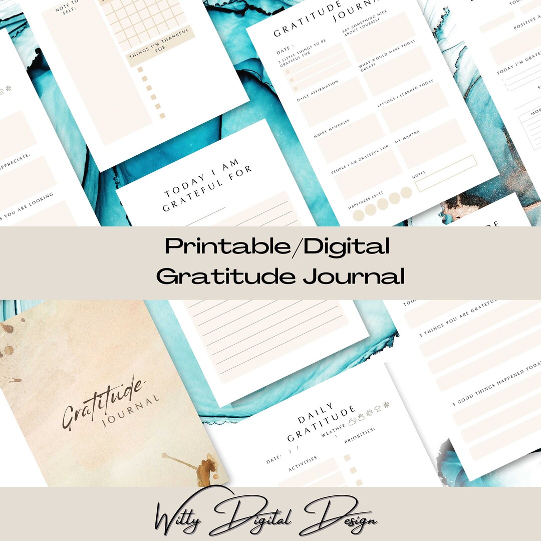 Printable Gratitude Journal: Daily Reflections, Self-care (A4 Digital ...