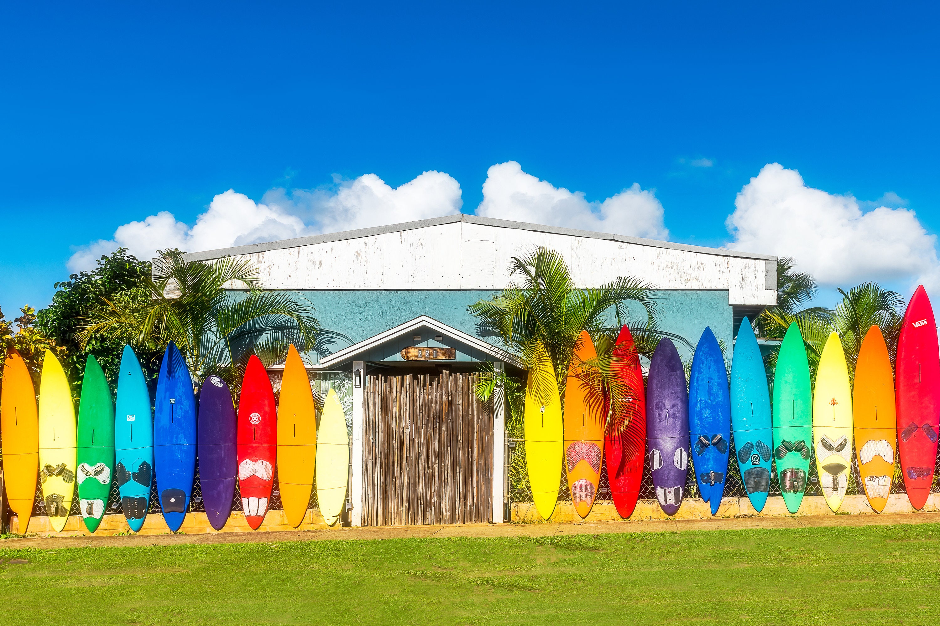 Colorful Surfboard Fence Maui Hawaii Vacation Art Wall Decor - Etsy