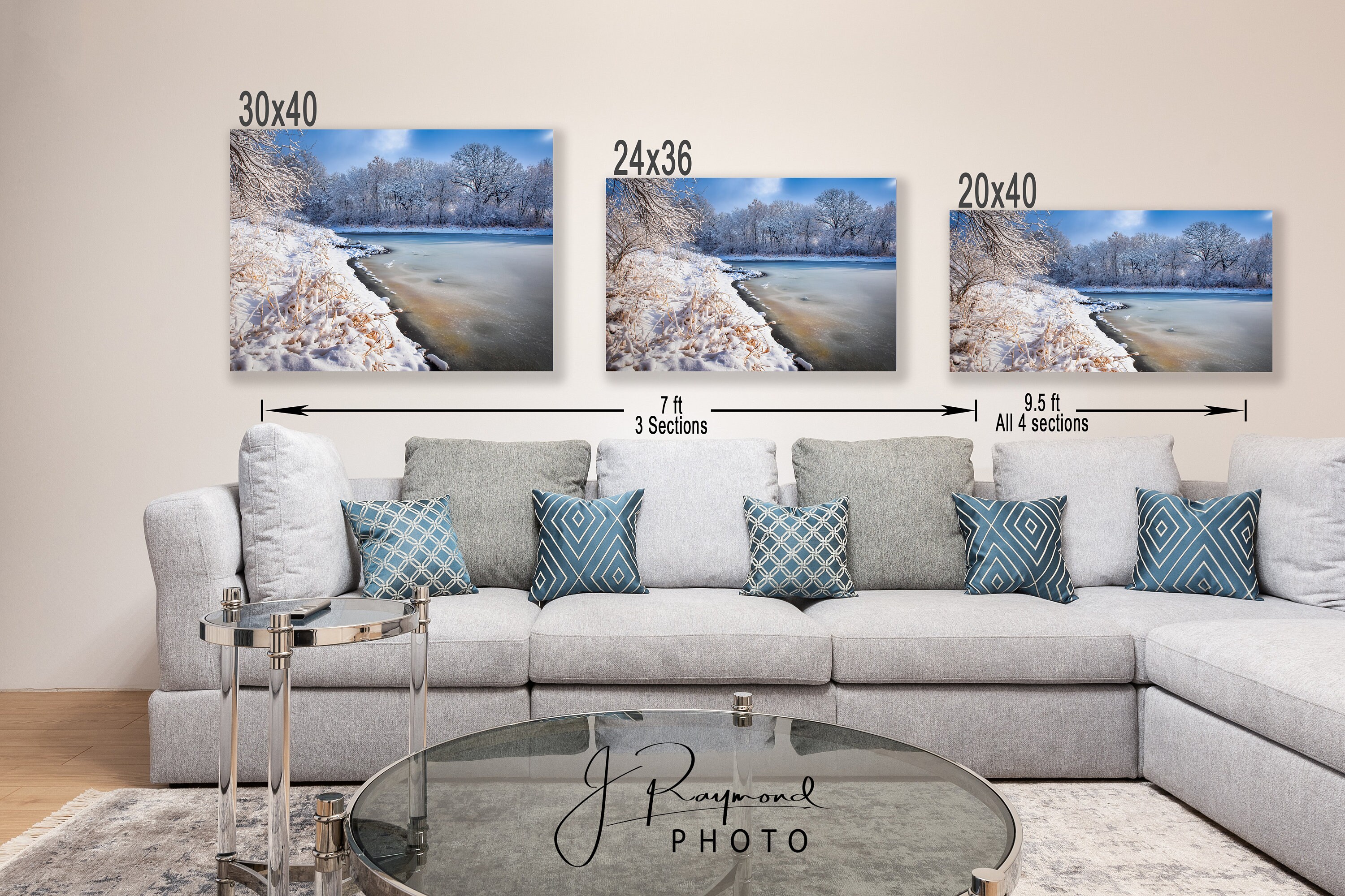 First Snowfall on Midwestern Winter Lake Wall Art Photography Wall ...