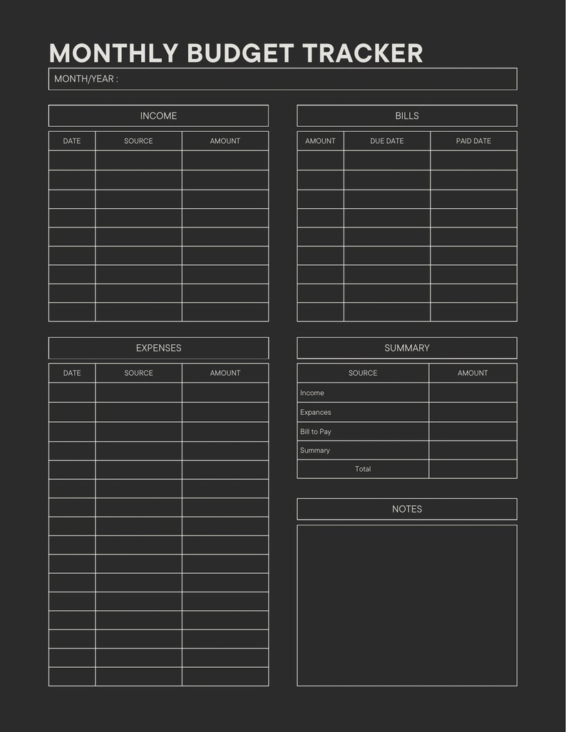 Digital Budget Tracker - Etsy