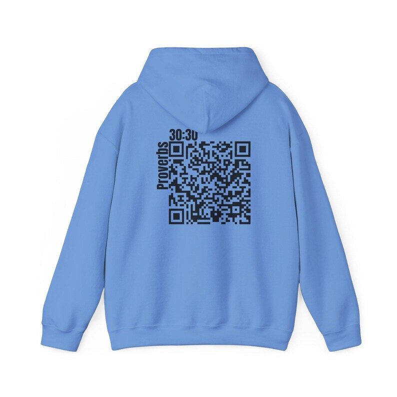 Proverbs 30:30 Inspirational Bible Verse QR Code Hoodie | Scan to Read ...