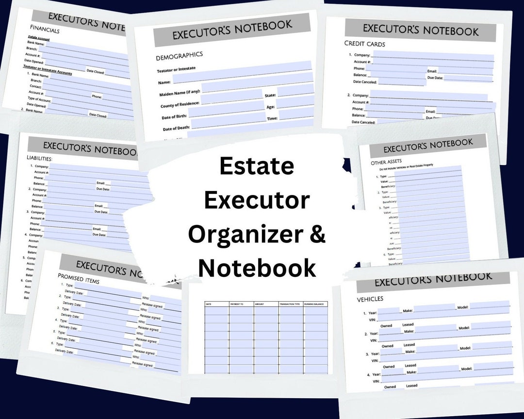 Updated Estate Executor Organizer and Accountability Notebook - Etsy