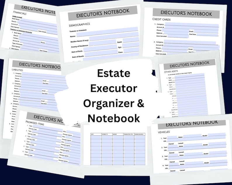Updated Estate Executor Organizer and Accountability Notebook - Etsy
